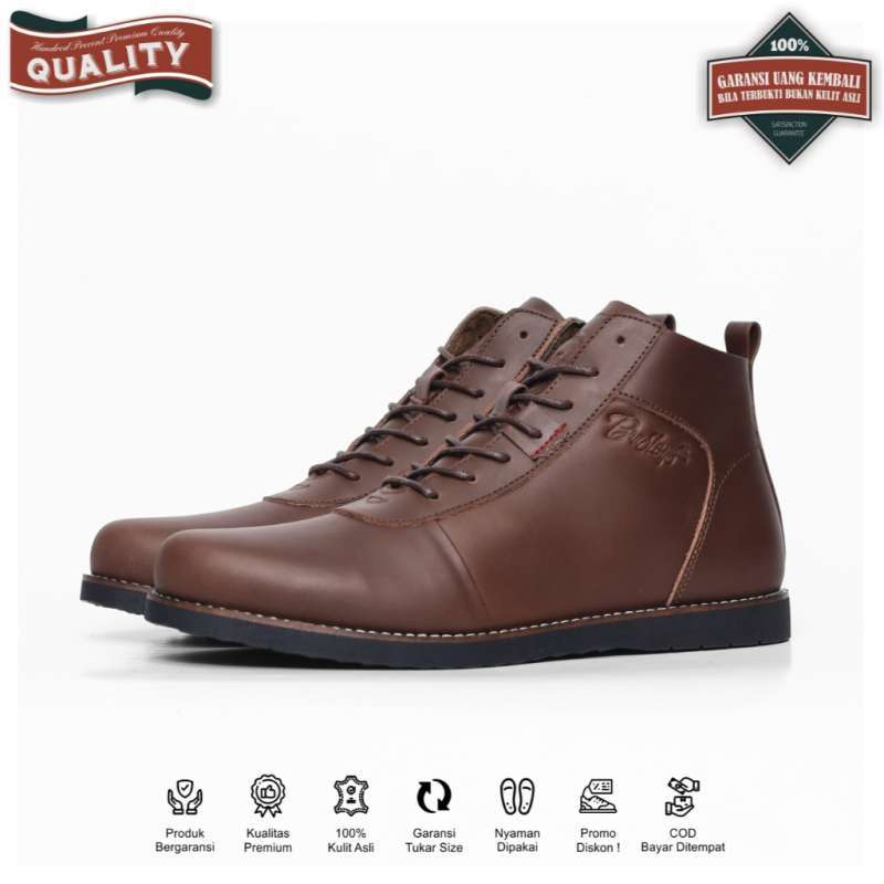 Promo Anubis Brown - Sepatu Kulit Pria Sepatu Kasual Boot Formal Pria ...