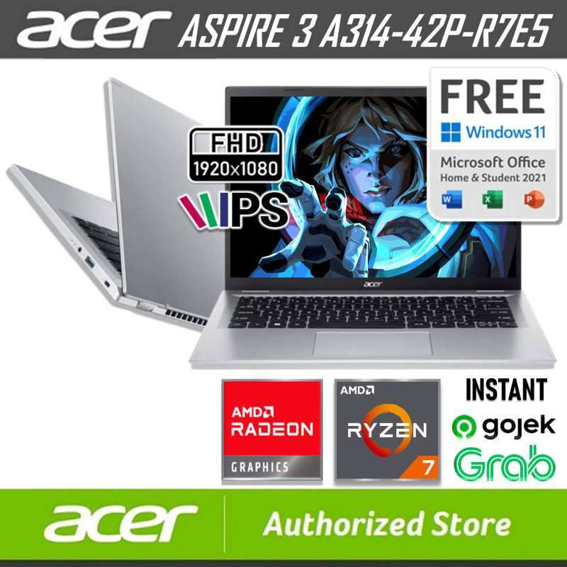 Jual Acer Aspire 3 Slim A314 42p R7e5 Amd Ryzen 7 5700u 16/512gb Ssd ...