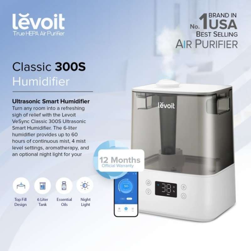 Promo Levoit Air Humidifier Air Purifier Classic 300s Smart Ultrasonic ...