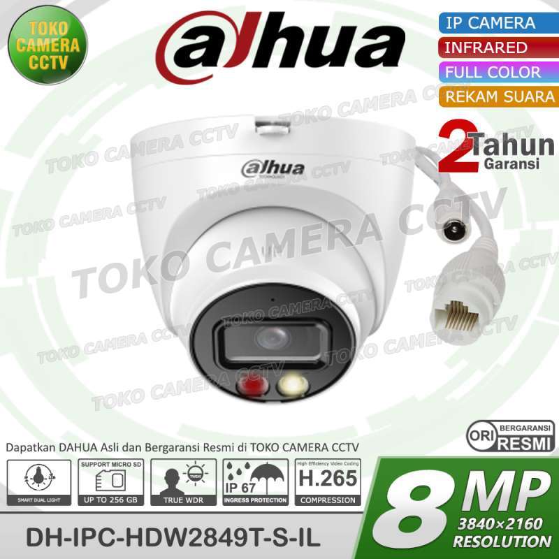 Jual Ip Camera Dahua 8mp Ipc-hdw2849t-s-il Kamera Cctv Poe Berwarna ...