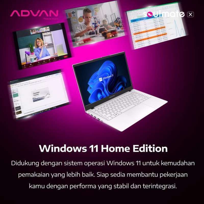 Jual Laptop Advan Soulmate X RAM 8/128gb + 4/128gb Notebook Amd Windows Home New Original ...