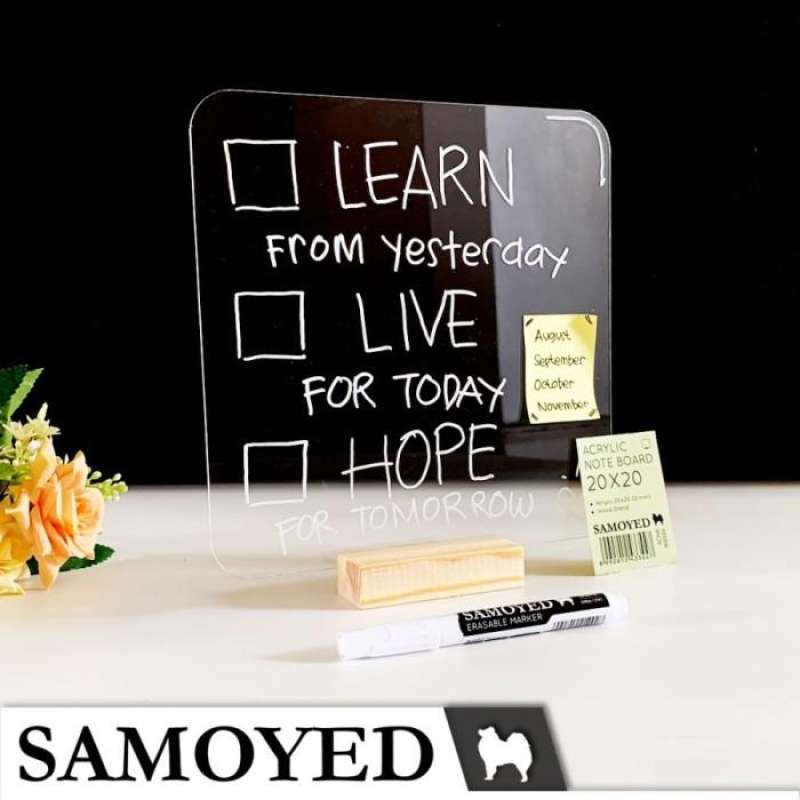 Jual Papan Tulis Akrilik / Acrylic Note / Planner Board Samoyed 20 x 20 ...