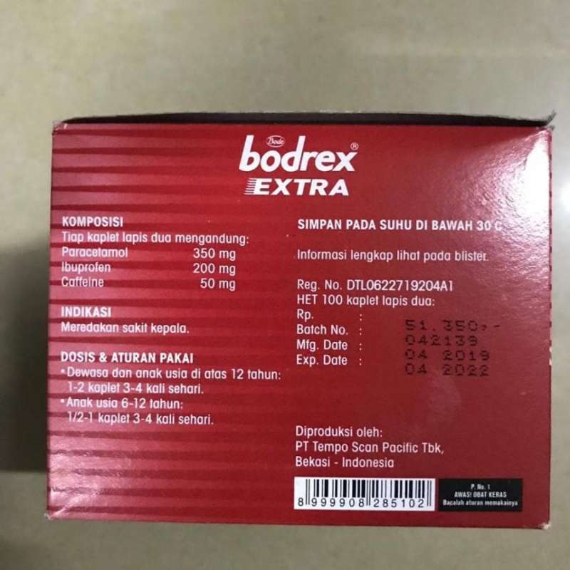 Promo Bodrex Extra 25 Blistet@4kaplet Diskon 2% Di Seller Cv. Berdikari Inti Gemilang Official ...