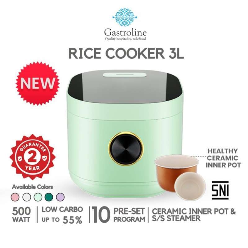 Jual Rice Cooker Ravelle Jade Green 3 Liter - Digital Low Carbo Rice ...