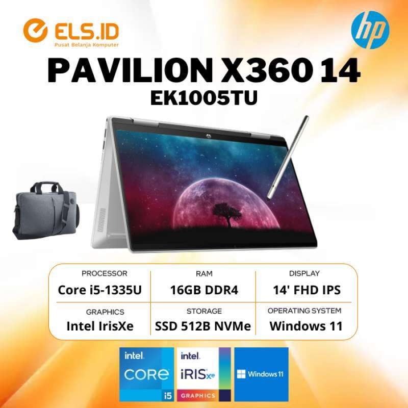 Jual HP Pavilion 14 EK1005TU Touch 2in1 i5 1335U 16GB SSD 512GB iRisXe 14' FHD W11+OHS di Seller ...