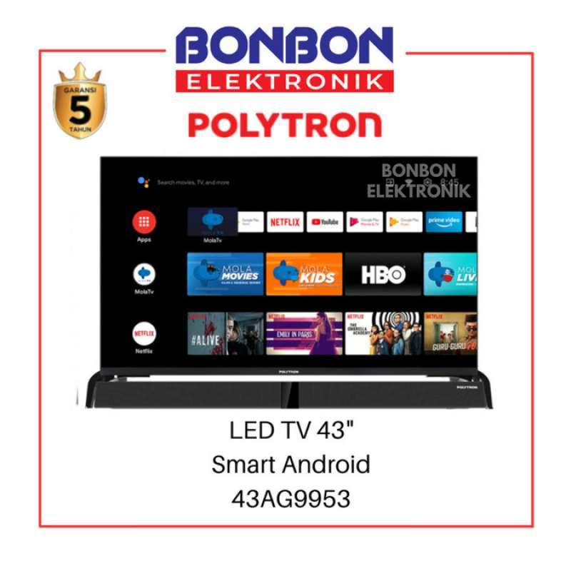 Jual Polytron Led Tv 43 Inch 43ag9953 Smart Android Digital Mola Di ...