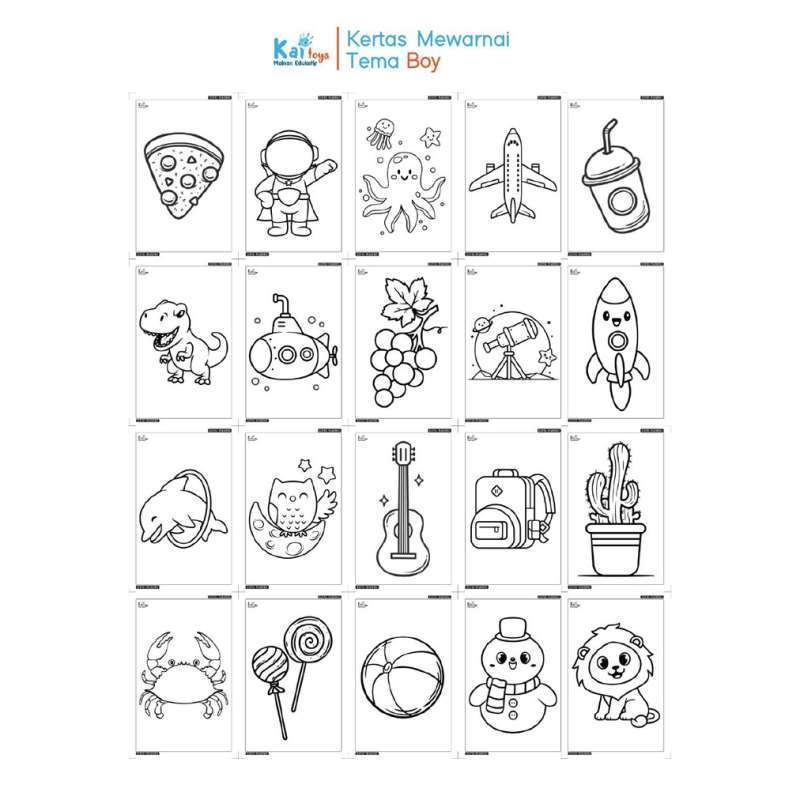 Jual Kertas Mewarnai Anak 20 Lembar / Kertas Gambar Tebal untuk Cat Air ...