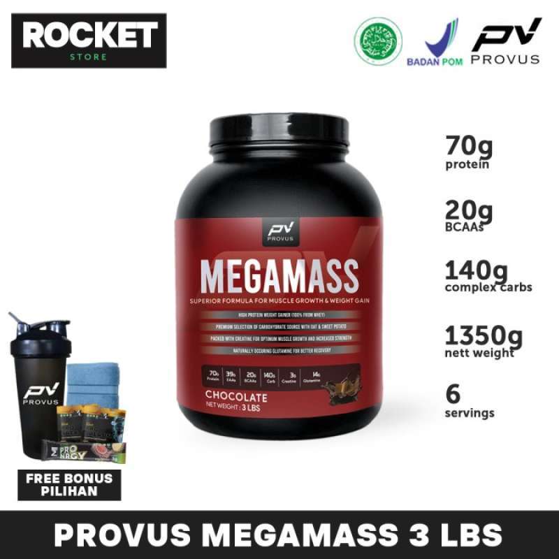 Promo Provus Megamass 3 Lbs (1.35 Kg) Mass Gainer - Mega Mass Susu Bulking Diskon 5% Di Seller ...