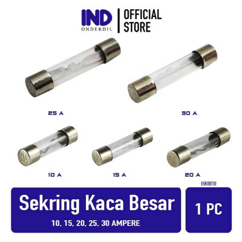 Jual Sekring Kaca Besar 15 20 25 30 Ampere A Sikring Kaca Tabung Fuse ...