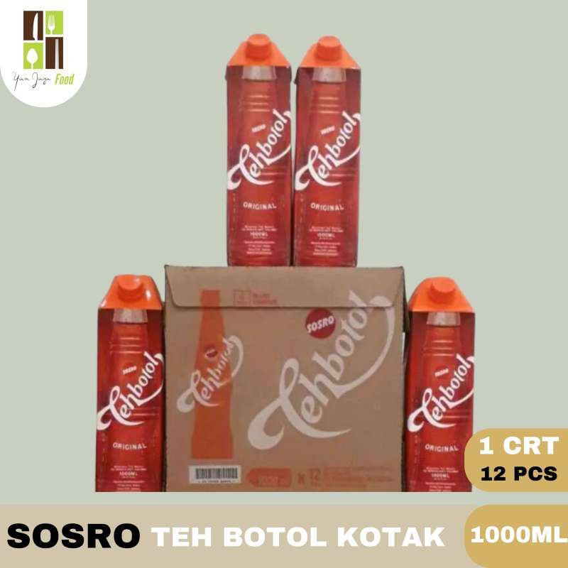 Jual Teh Botol Sosro / Teh Botol Original / Kemasan Kotak 1 Liter 1 ...