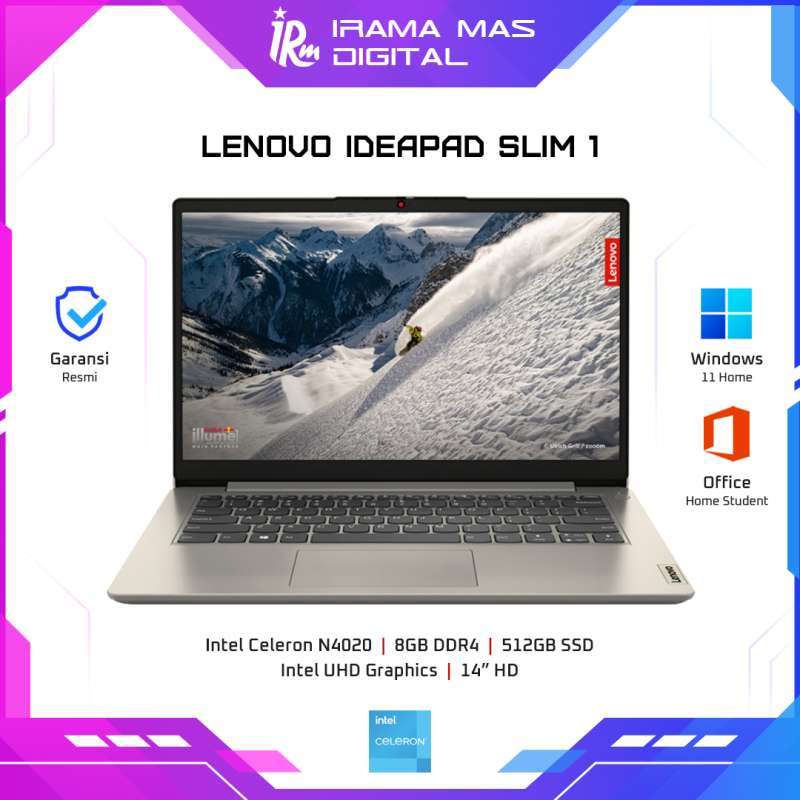 Jual Lenovo Ideapad 1 Intel Celeron N4020 8GB 512GB SSD 14 HD W11 ...