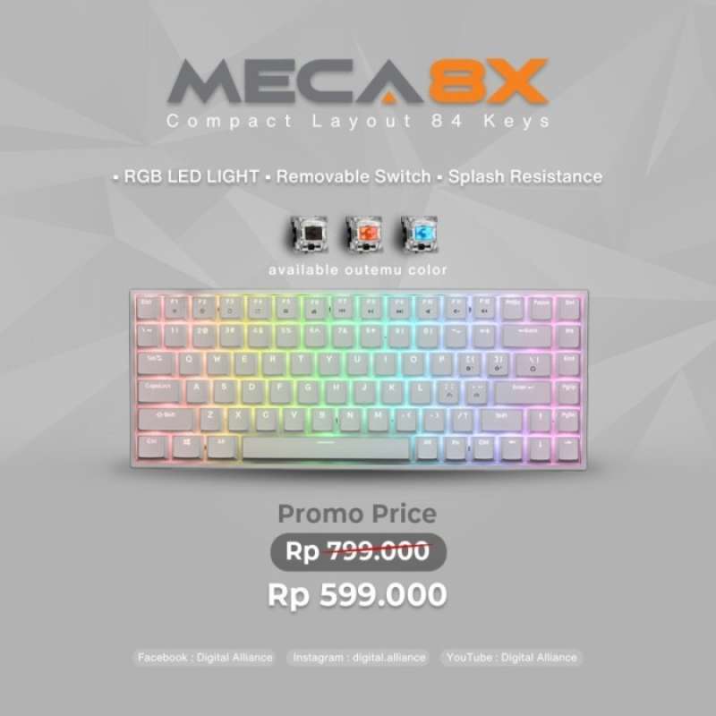 Promo Keyboard Meca 8X RGB - Keyboard Da Gaming Meca 8X Diskon 23% di ...