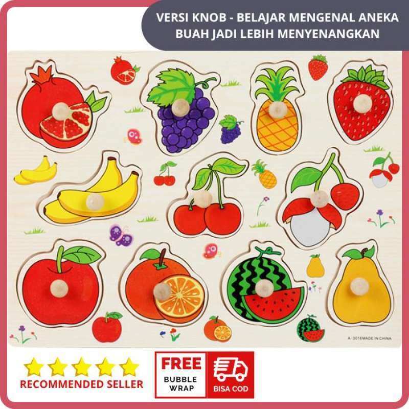 Jual Mainan Edukasi Papan Puzzle Pazzel Pazel Kayu Anak Buah Sayuran ...