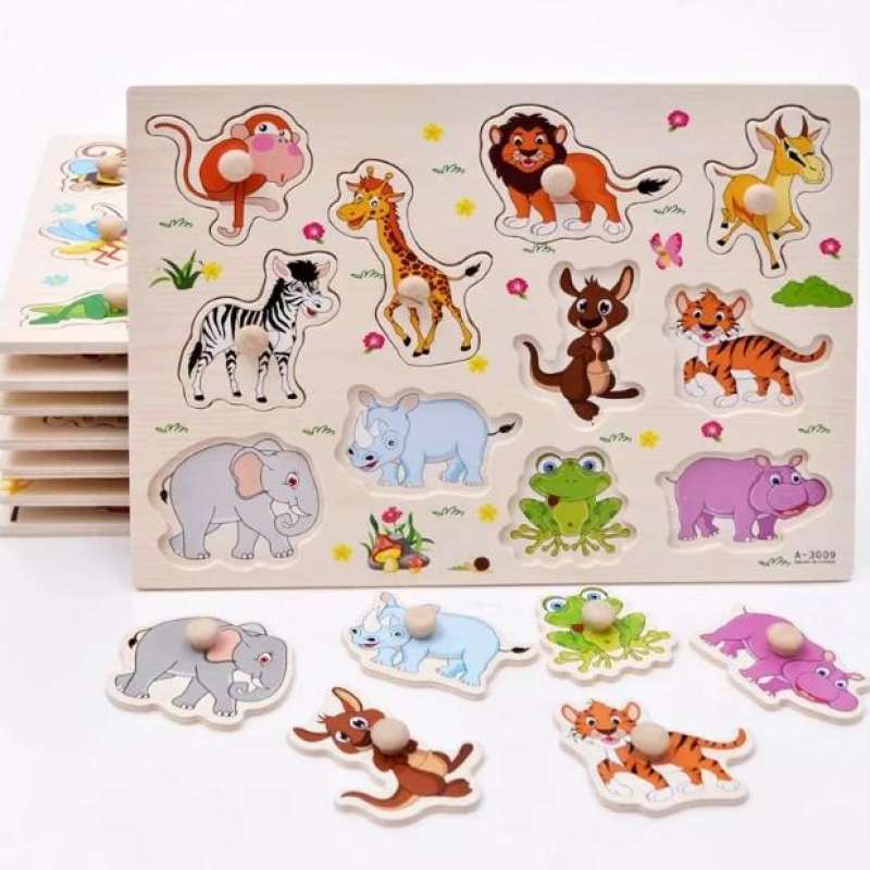 Jual Mainan Edukasi Papan Puzzle Pazzel Pazel Kayu Anak Buah Sayuran ...