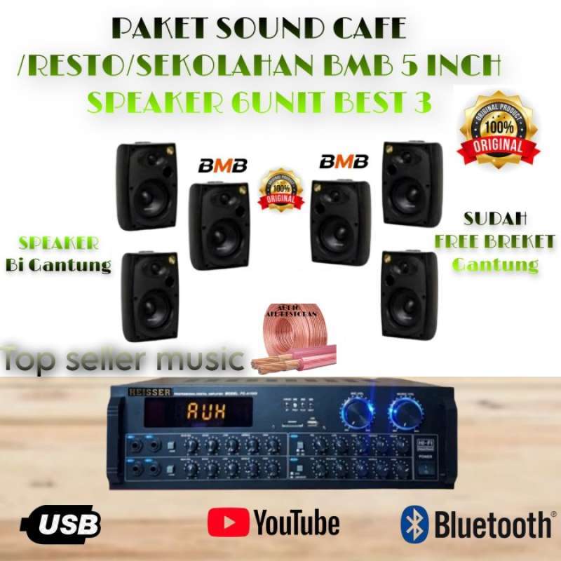 Promo SOUND PAKET CAFE,RESTO,SEKOLAHAN 6 TITIK BMB ,AMPLIFIER MIXER ...
