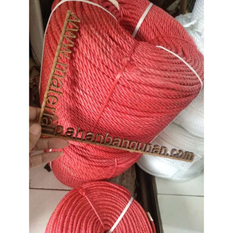 Promo Roll Tali Tampar Pvc 6Mm Ikat Tambang Jemuran Nylon Merah Diskon ...