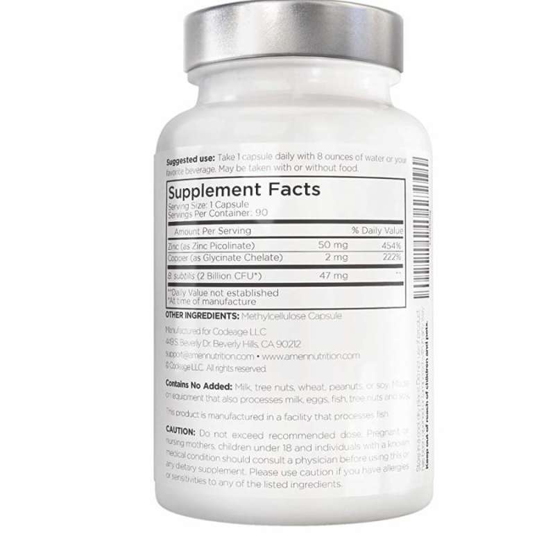 Jual Amen Zinc & Copper Supplement + Probiotics 90capsules Di Seller ...