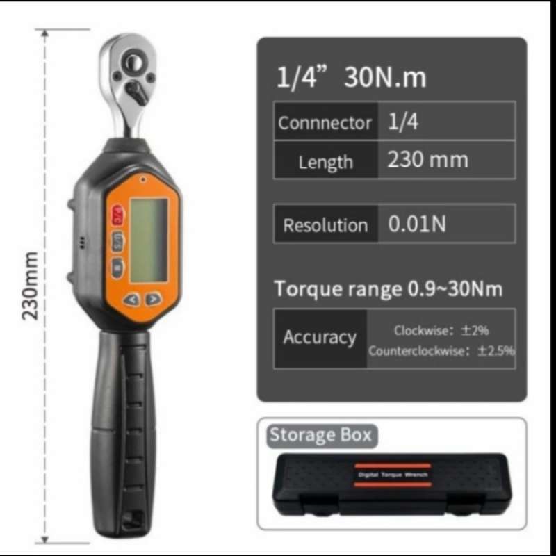 Promo Ktt 30nm 1 4 Digital Torque Wrench Swm 30 Kunci Torsi Inch In