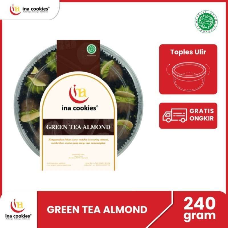 Jual INA COOKIES ORIGINAL 100% - Premium Almond Green Tea Toples ...
