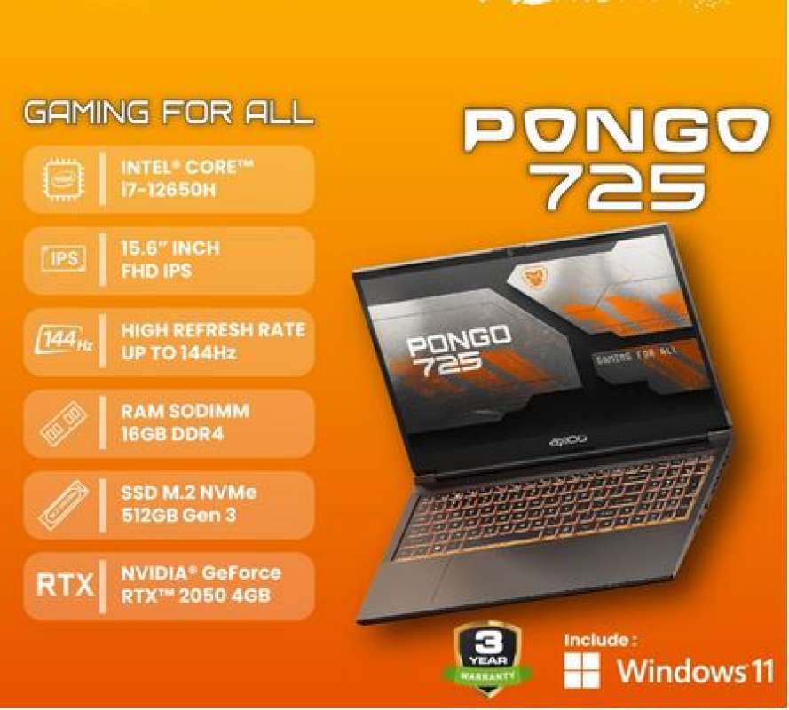 Jual Laptop Axioo Pongo 725/intel Core I7-12650h/16gb/512gb Ssd/rtx ...