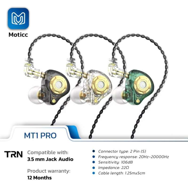 Jual Trn Mt1 Pro With Mic Dynamic Driver Sport Gaming In Ear Earphone ...