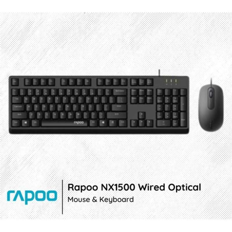 Jual Keyboard Mouse Combo Rapoo Nx1500 1000 Dpi Wired Usb Optical ...