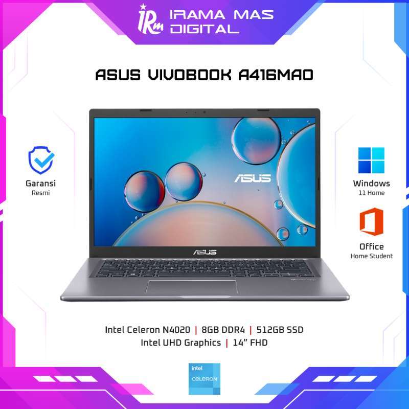 Jual Asus Vivobook A416mao - Intel Celeron N4020 8gb 512gb Ssd 14 Fhd ...