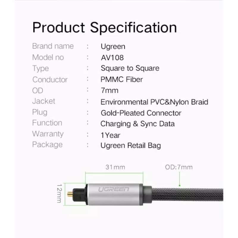 Jual Ugreen Toslink Kabel Digital Fiber Optik Optical Audio Amplifier ...