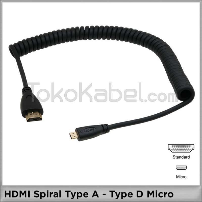 Jual Kabel Micro Hdmi Spiral [type D - Type A] Di Seller Velvet Store ...