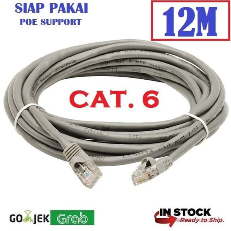 Jual Cat6 12m Kabel Lan 12meter Cable Cat 6 Utp 12 Meter Siap Pakai Di ...