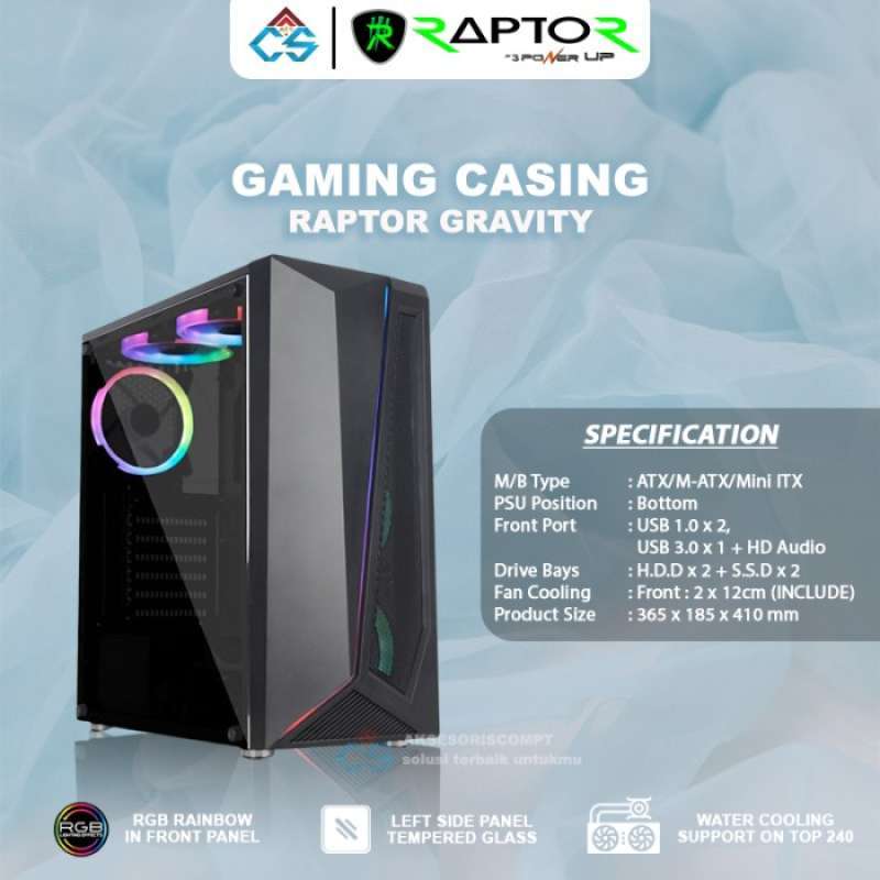 Jual Casing Gaming Powerup Raptor Gravity - Casing Gaming Di Seller ...