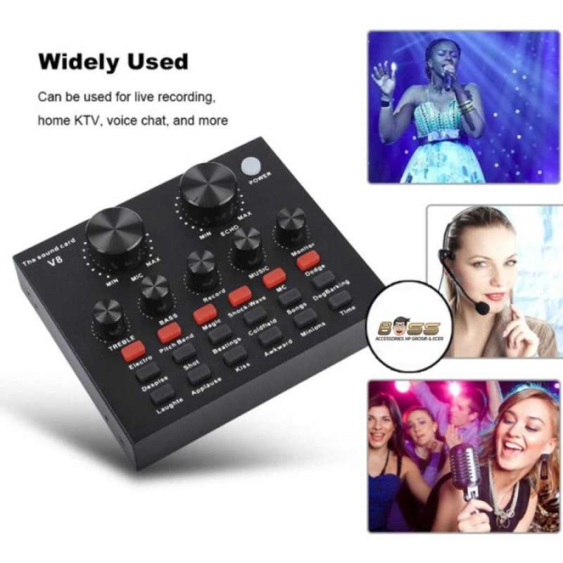 Jual Sound Card V8 Mixer External Soundcard V8 Usb Audio Live Broadcast ...