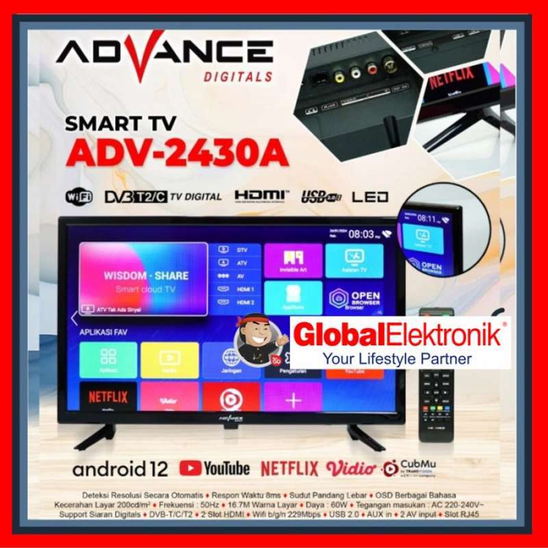 Jual Advance Smart Tv Led Digital Adv2430a Android Tv 24 Inch Hd Adv ...