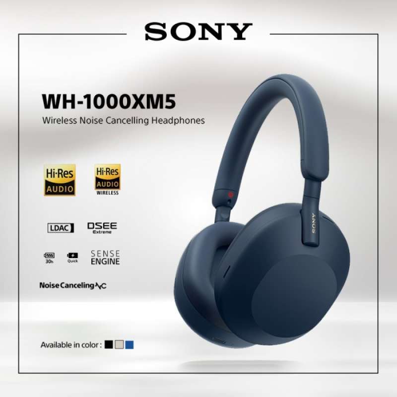 Jual Sony Wh-1000xm5 Midnight Blue Wireless Noise Cancelling Headphone ...