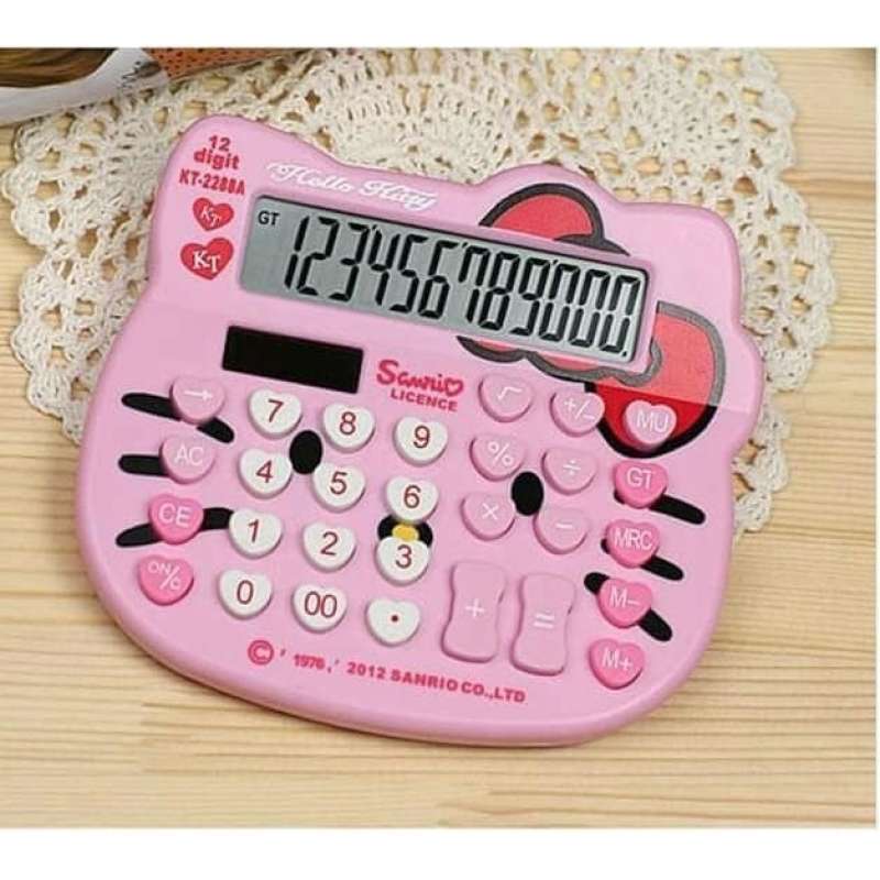 Jual Kalkulator Kepala Hello Kitty Pink 12 Digit - Calculator Hello ...