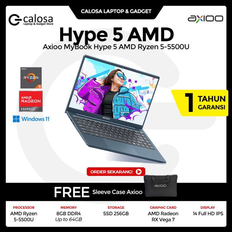 Jual Axioo Mybook Hype 5 Amd Ryzen 5-5500u 8gb/256gb Full Hd Ips ...