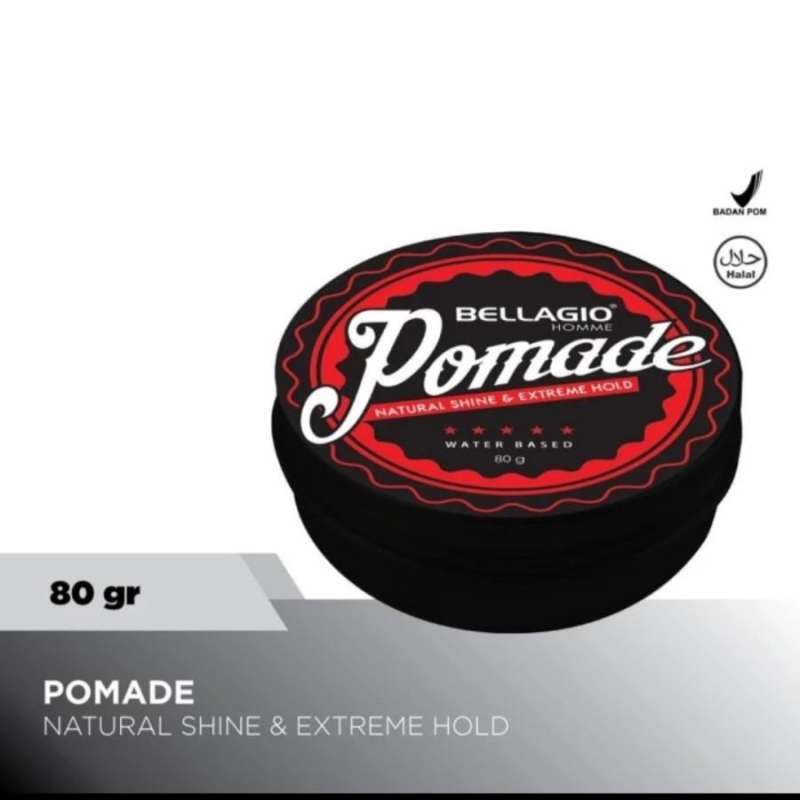 Jual Bellagio Homme Natural Shine & Extreme Hold Water Based Pomade 80 G Di Seller ...