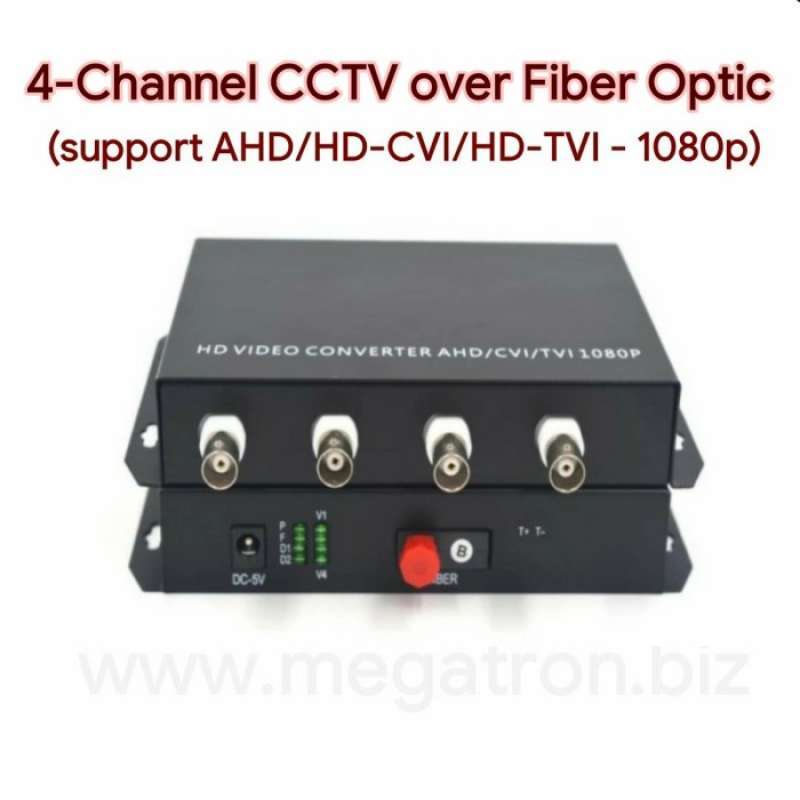 Promo 4ch Cctv Extender Over Fiber Optic(fo) Up To 20km (ahd/cvi/tvi ...