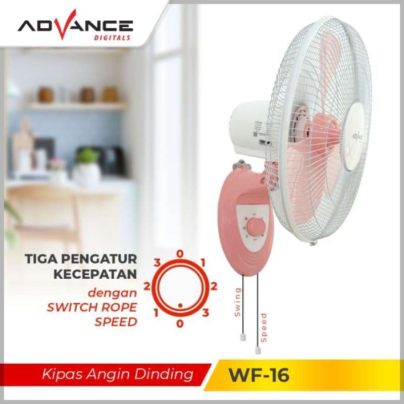 Promo Kipas Angin Dinding Wf-16 Daya 60 Watt 16 Inch - Biru Muda Diskon ...
