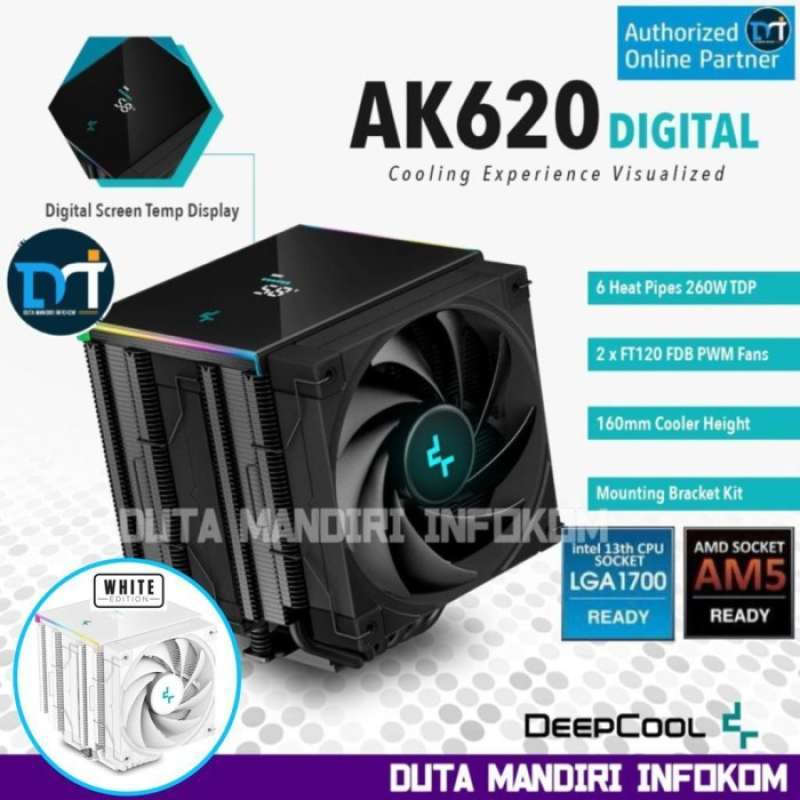 Promo Deepcool Ak620 Digital I Wh - High Performance Dual Fan Air Cpu ...