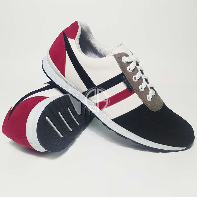 Promo Vidal - Sepatu Pria Sneakers Kasual Merah Putih Hitam Santai ...