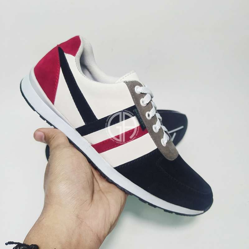 Promo Vidal - Sepatu Pria Sneakers Kasual Merah Putih Hitam Santai ...