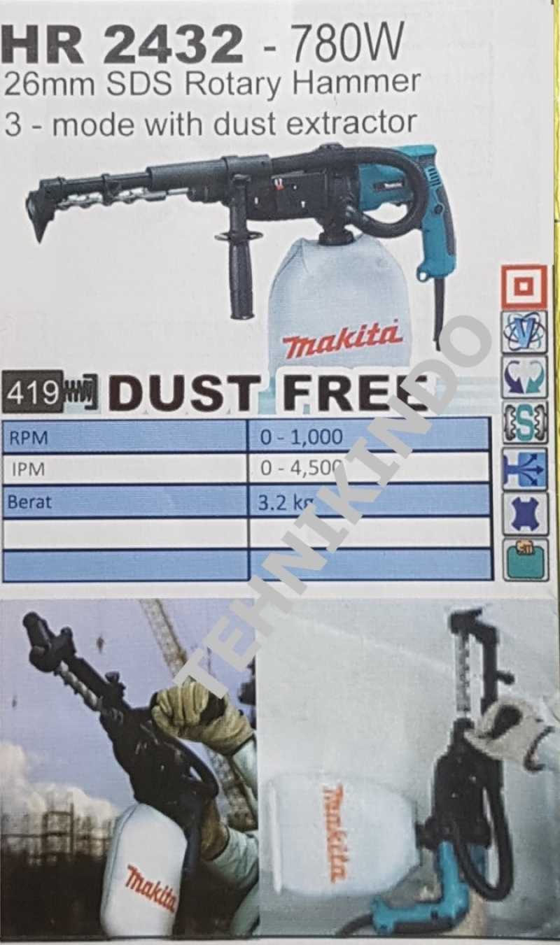 Promo Mesin Bor Rotary Hammer Makita Type Hr 2432 Diskon 23% Di Seller Kulee Store - Cengkareng ...