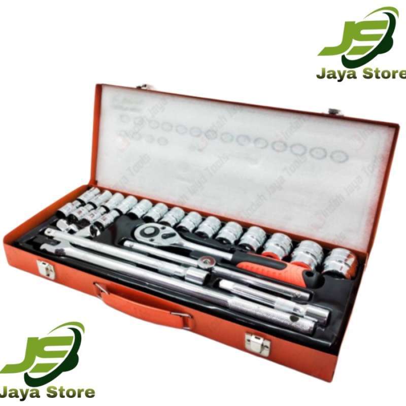 Promo Kunci Sock /kunci Sok/ Kunci Shock Set 1/2 Inch 10-32mm 24pcs ...