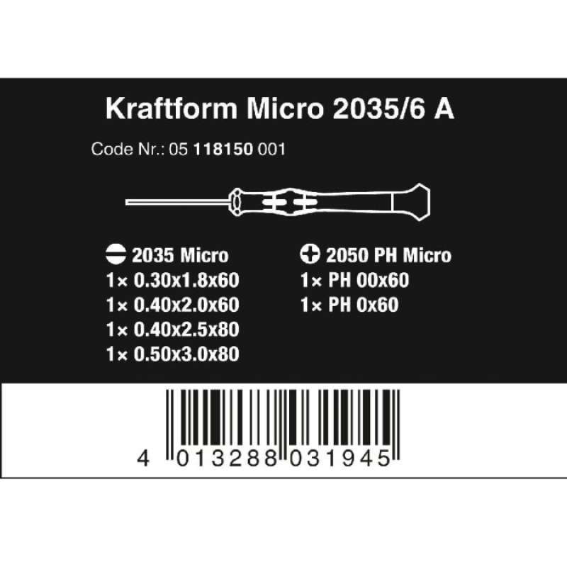 Promo Obeng Micro Set Wera 05118150001 2035/6 Micro A Screwdriver Set 6 ...