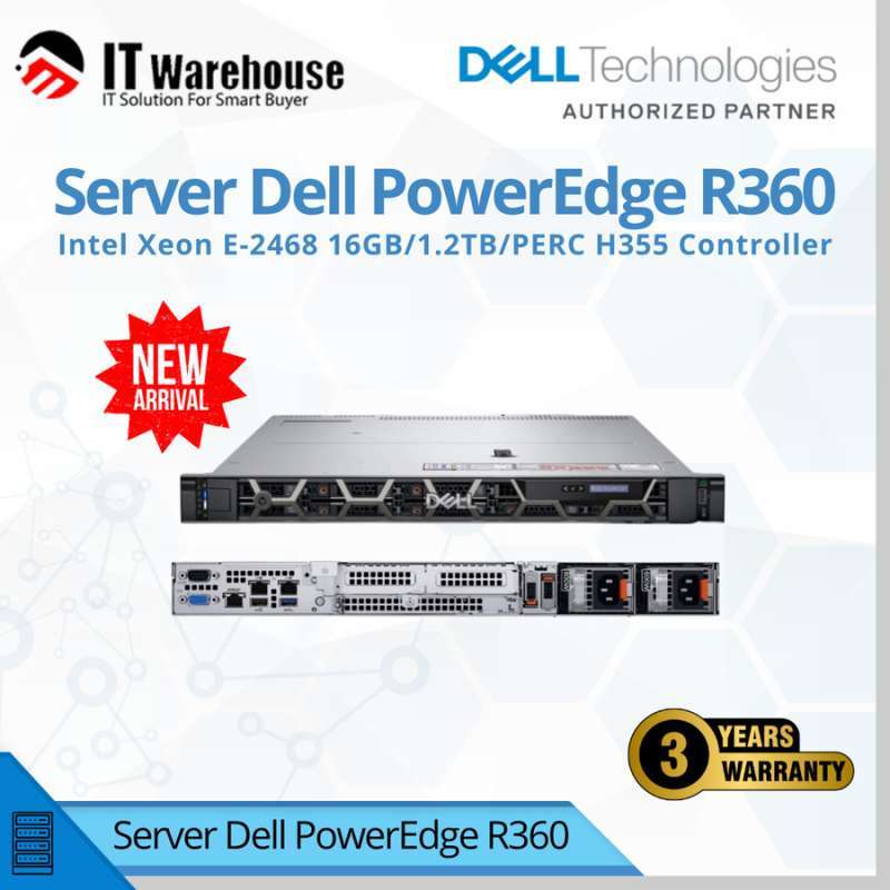Jual Server Dell Poweredge R360 Xeon 8 Core E-2468 Ddr5 1.2tb Sas Hdd ...