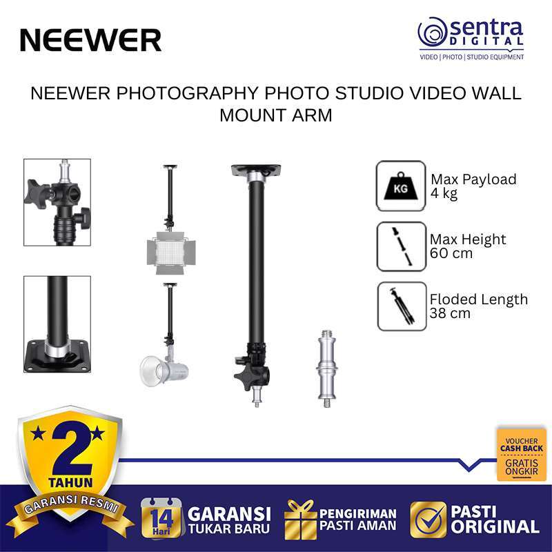 Jual Neewer Wall Mount Arm Photography Wall Bracket Flexible Camera ...
