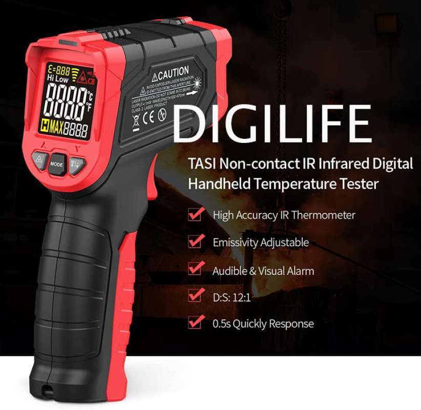 Jual Infrared Thermometer Tasi Ta601c Gun Termometer 880c Ta-601c Termogun Ir Thermo Thermogun ...