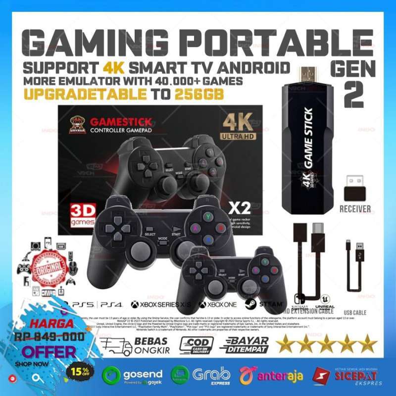 Jual Game Stick 4K Gen 2 Mini Console Retro TV Video Game Wireless ...
