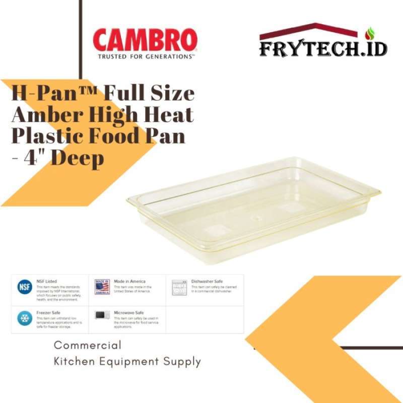Promo Cambro H-Pan™ Full Size Amber High Heat Plastic Food Pan - 4 Deep ...